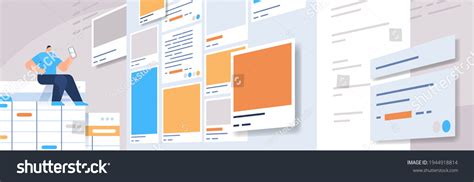 Man Developer Creating Mobile App Ui Stock Vector Royalty Free 1944918814 Shutterstock