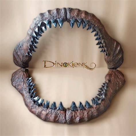 5 7 Ft Megalodon Shark Jaw Fossil Replica Stunning Giant Carcharodon For Display And Collectibles