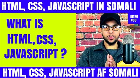 Html Css Javascript Af Somali Ku Baro 10 Daqiiqo Gudahood W3 Tag Youtube