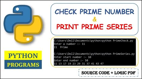 Check Prime Number Printing Prime Numbers In Given Interval In Python Youtube