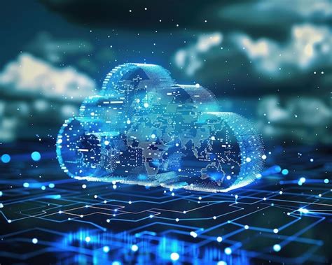 Graphic Of Cloud Computing Services With Scalable Solutions And Remote