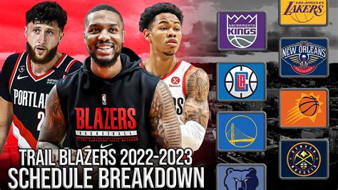 Portland Trail Blazers 2022 2023 Schedule Breakdown Full In Depth