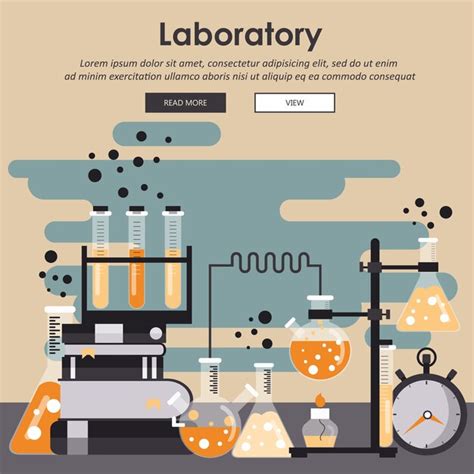 실험실 장비 배너 프리미엄 벡터