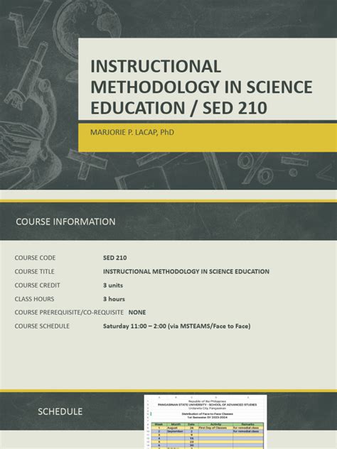 Instructional Methodology In Science Overview Of The Course Download Free Pdf Science