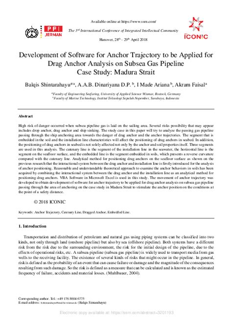 Pdf Development Of Software For Anchor Trajectory To Be Applied For