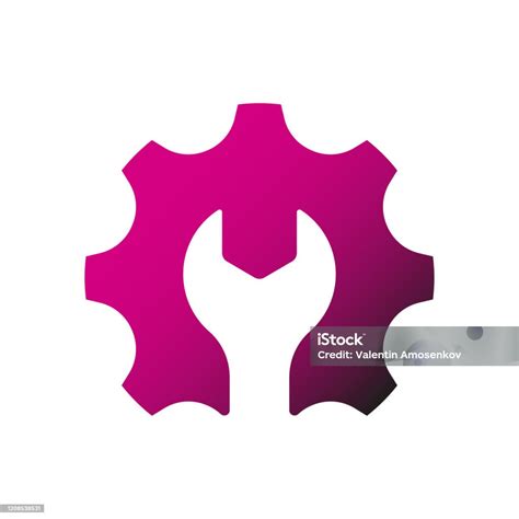 기어 와 렌치 아이콘 도구 디자인 요소 플랫 스타일의 벡터 그림입니다 흰색 배경에 기호입니다 Eps 10 강철에 대한 스톡 벡터