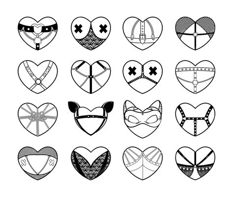 Premium Vector Collection Of Black And White Hearts On The Theme Of