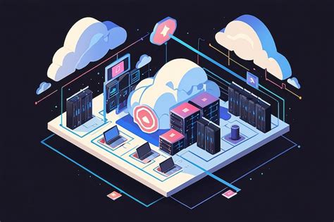 Cloud Synchronization Storage Isometric Illustration Network