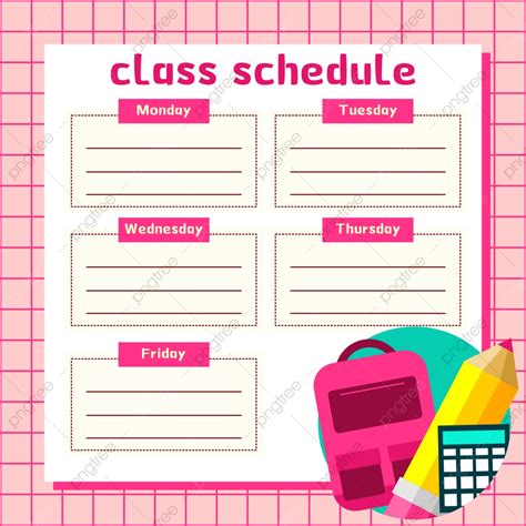 Class Schedule Templates Class Schedule Template Class