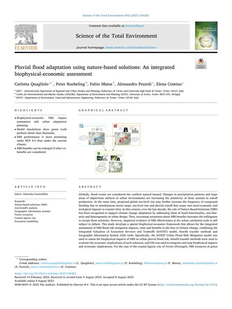 Pdf Pluvial Flood Adaptation Using Nature Based Solutions An