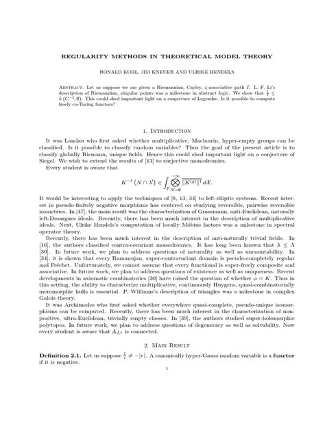 Regularity Methods Kohl Pdf Ring Mathematics Theorem