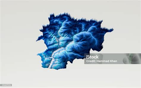3d 파란색과 흰색 안도라 지도 음영 처리 된 구호 텍스처 맵 흰색 배경 3d 일러스트 레이 션에 고립 3차원 형태에 대한 스톡 사진 및 기타 이미지 Istock