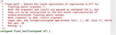 Get Answer Floathalf Return Bit Level Equivalent Of Expression