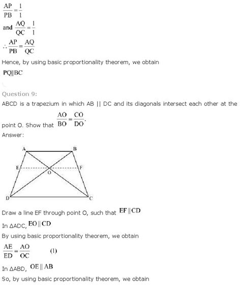 Triangles Class 10 Mathematics Ncert Solutions
