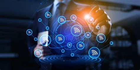 Wifi 6 Wireless High Speed Internet Connection Technology Concept Stock Illustration