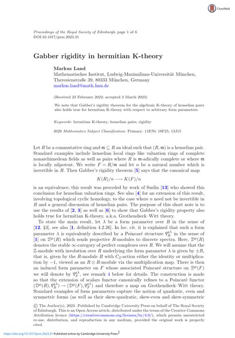 Pdf Gabber Rigidity In Hermitian K Theory