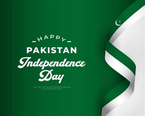 Happy Pakistan Independence Day August 14th Celebration Vector Design