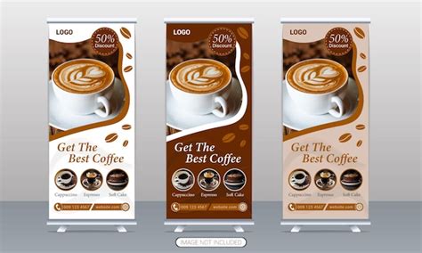 Premium Vector Coffee Shop Business Roll Up Standee Or X Banner Design