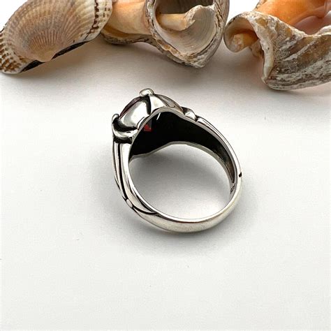 Ruby Ring Men Red Stone Silver Men Ring Turkish Handmade Etsy