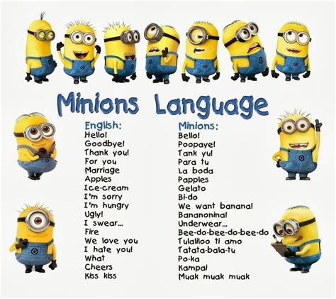 Learn How To Speak Minion Minions Funny Minions Language Cute Minions