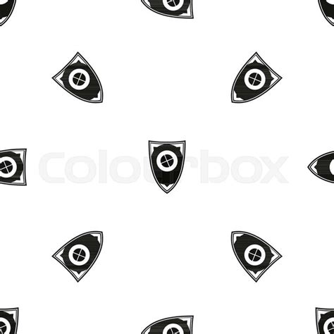 Shield Pattern Repeat Seamless In Black Color For Any Design Colourbox
