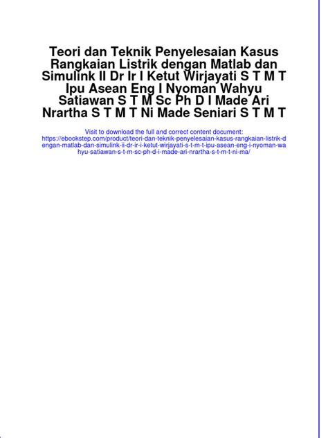 Download Pdf Of Teori Dan Teknik Penyelesaian Kasus Rangkaian Listrik