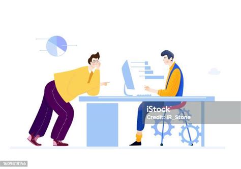 사무실에서 일하고 프로젝트에 협력하고 이야기하고 아이디어를 공유하는 사람들 It 지원에 대한 스톡 벡터 아트 및 기타 이미지