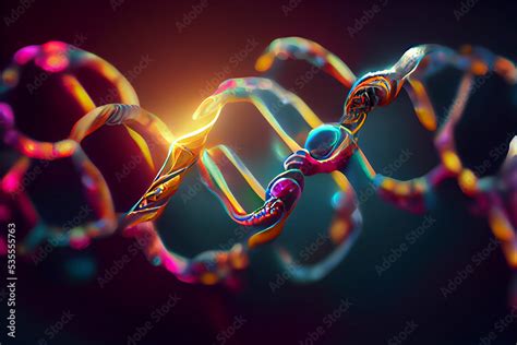 Glowing Golden Dna Double Helix Chromosomes Beautiful Medical Illustration Of Human Genome