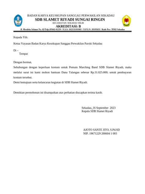 Surat Permohonan Pengajuan Pdf