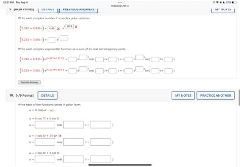 Solved Write Each Complex Number In Complex Polar Notation