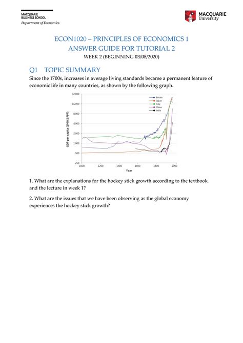 ECON S Tutorial Questions BUSINESS Babe Department Of Economics ECON