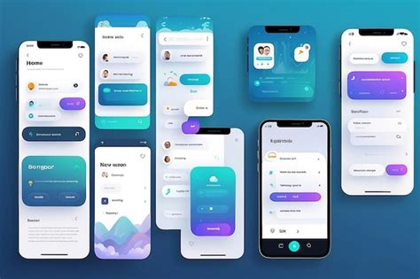 モバイルアプリの Ui Ux のデザインはウェルカムウィンドウのレジストレーションで設定されます Premium Ai生成画像
