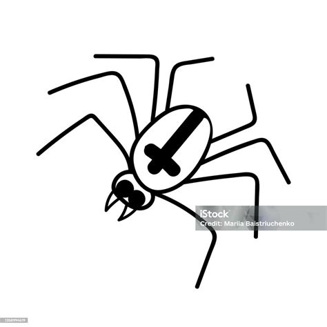 유독 무서운 거미 낙서 라인 아트 손 그리기 벡터 그림입니다 곤충의 야생 생활 휴일 할로윈 컬렉션의 아이콘 거미에 대한 스톡 벡터 아트 및 기타 이미지 Istock