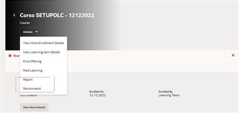 Redwood Learning Hide Actions For Learner And Manager — Cloud Customer