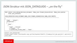 Json In Der Oracle Datenbank Ppt