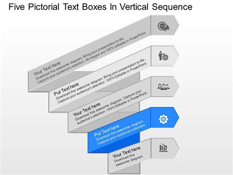 Ir Five Sequential Tags Text Boxes And Icons Powerpoint Template