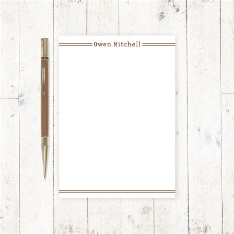 Personalized Notepad DOUBLE LINES Stationery Stationary Etsy