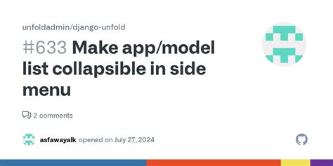 Make Appmodel List Collapsible In Side Menu · Issue 633 · Unfoldadmindjango Unfold · Github