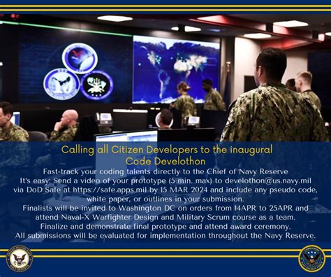 Us Navy Reserve On Linkedin Calling All Citizen Developers Submit Your Coding Prototypes To