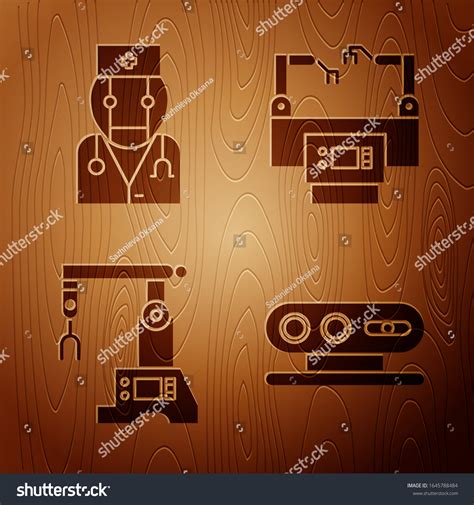 Set 3d Scanning System Robot Doctor Stock Vector Royalty Free