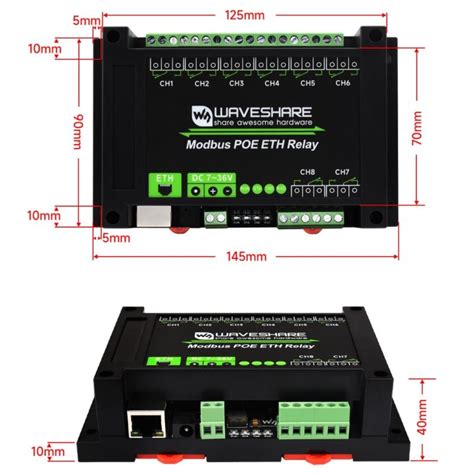 Kanal Relais PoE Ethernet RTU Modbus TCP Protokoll Bastelgarage Elektronik Online Shop