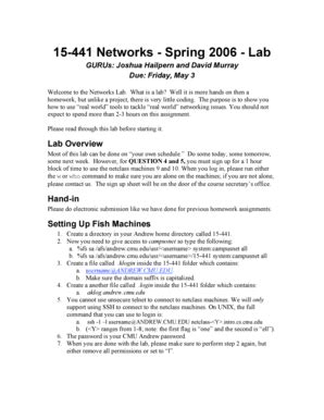 Fillable Online Cs Cmu 441 S06 Lab Doc Cs Cmu Fax Email Print PdfFiller