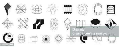 복고풍 추상 기하학적 모양 컬렉션 최소한의 바우하우스 아이콘 단순한 그림 트렌디한 그래픽 요소 세트 기하 도형에 대한 스톡 벡터 아트 및 기타 이미지 Istock