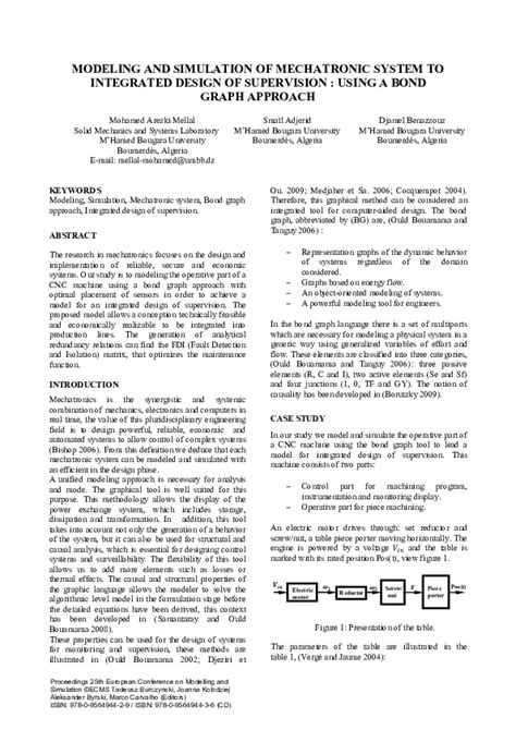 Pdf Modeling And Simulation Of Mechatronic System To Integrated Design Of Supervision Using A