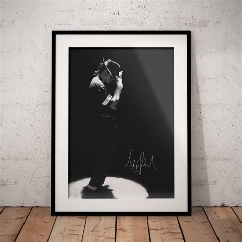 Michael Jackson Poster With Signature King Of Pop Music Art Print