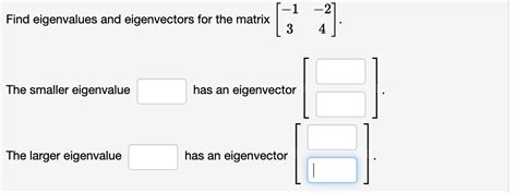 Solved Find Eigenvalues And Eigenvectors For The Matrix Chegg
