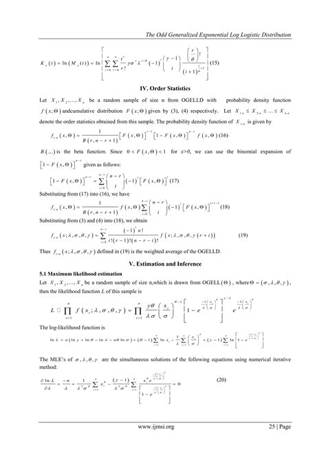 The Odd Generalized Exponential Log Logistic Distribution Pdf Science