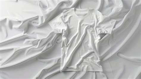 A Blank White T Shirt As A Mockup Canvas Ready To Be Customized And