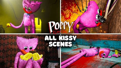 all kissy missy scenes comparison poppy playtime chapter 3 vs