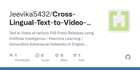 Github Jeevika5432cross Lingual Text To Video Synthesis Of Government Press Releases Text To
